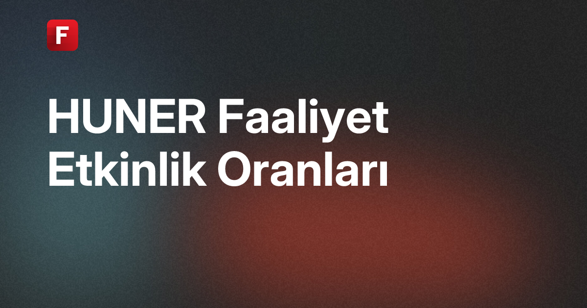 Hun Yenilenebilir Enerji Üretim A.Ş. (HUNER) Faaliyet Etkinlik Oranları