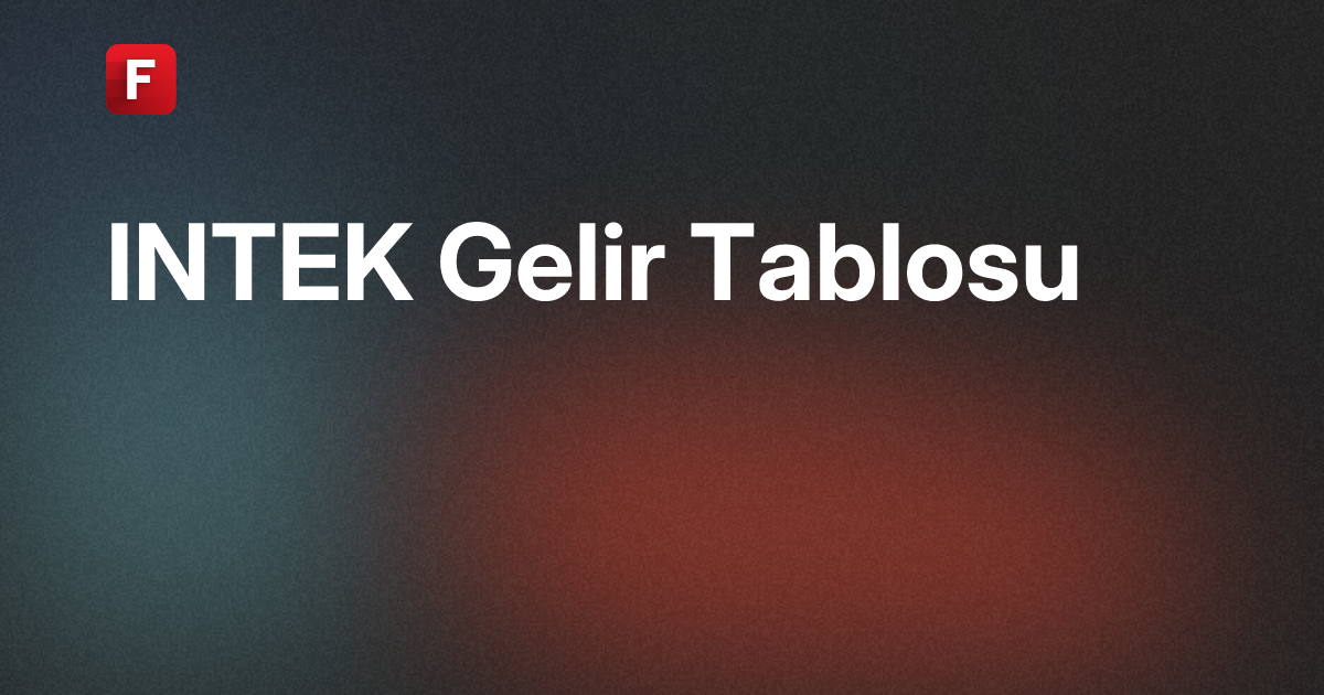 İnnosa Teknoloji A.Ş. (INTEK) Gelir Tablosu